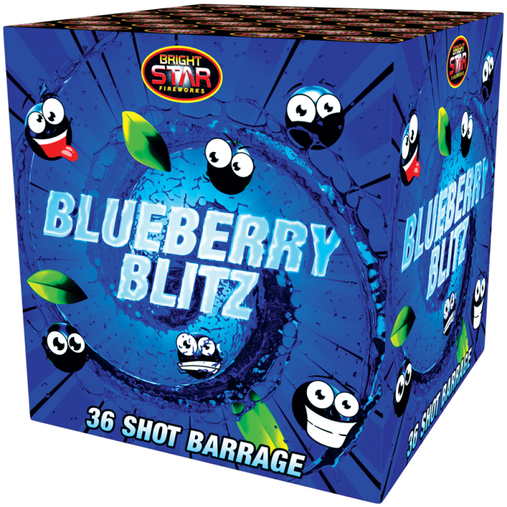 Blueberry Blitz 36 shots Barrage – London Fireworks Shop