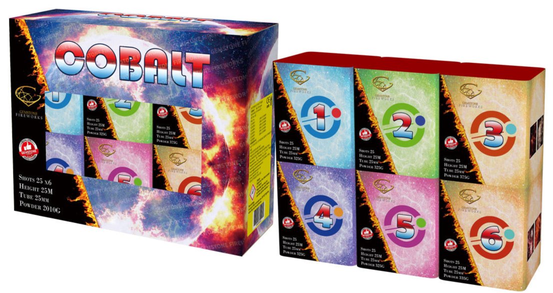 Cobalt 6-Pack 150-Shot Barrage Set | London Fireworks