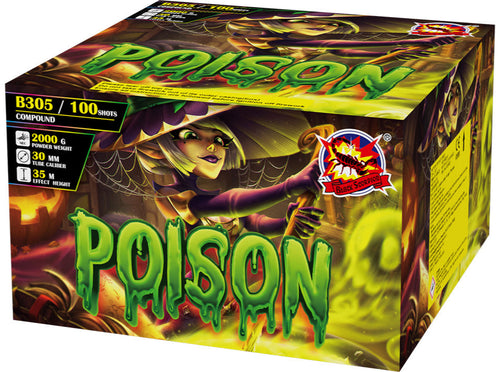 Poison 100 Shot Barrage Firework | London Fireworks Shop E17