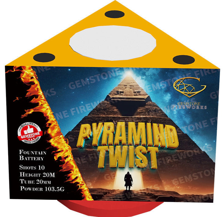 Pyramid Twist Fountain — Vibrant Rotating Display | London Fireworks