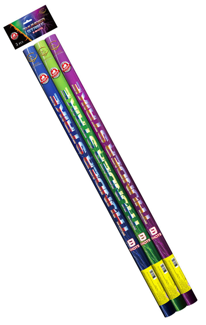 Thunder Strike Large Roman Candles 3 Pack | London Fireworks